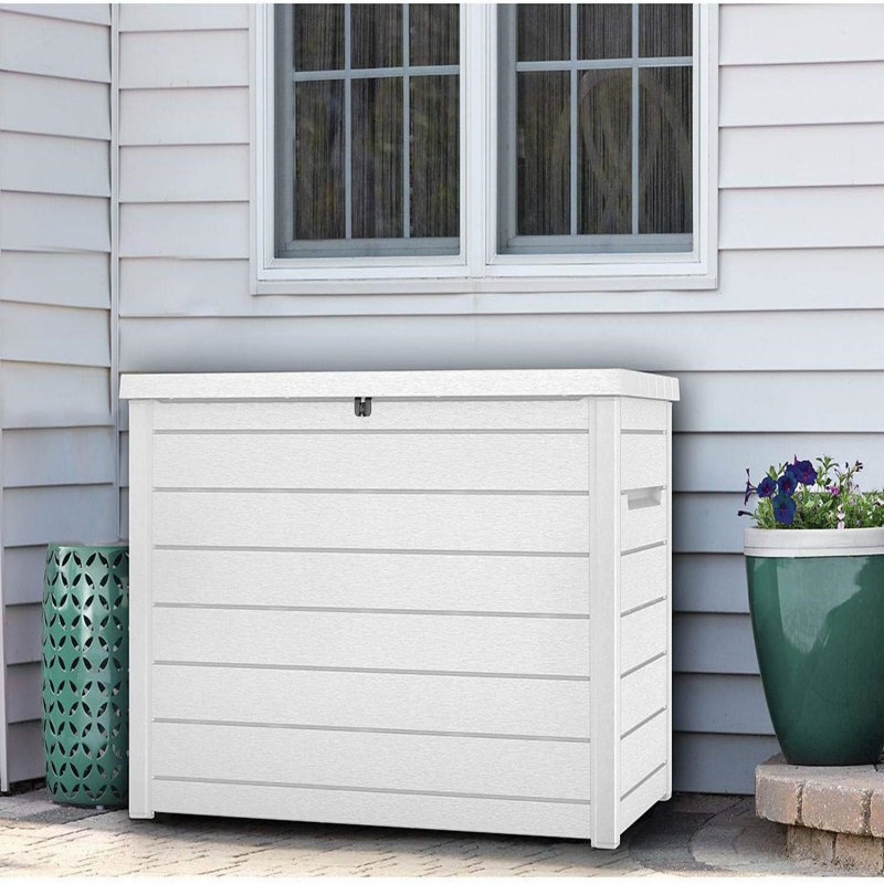 Anadea 230 Gallons Water Resistant Resin Lockable Deck Box with Lock | Wayfair